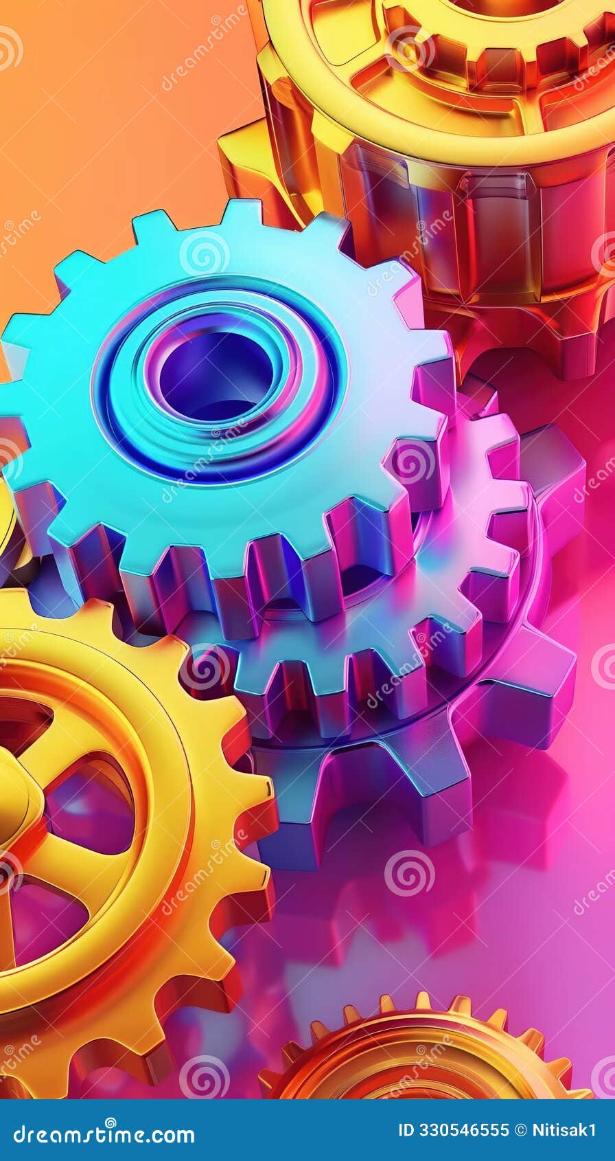 3D Model of an Automation Software Icon in Vibrant Colors Stock ...