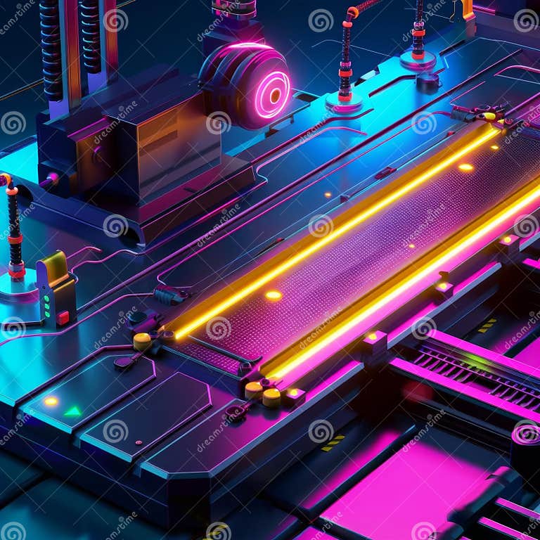 3D Model of an Automation System Icon with Bright Engaging Colors Stock ...