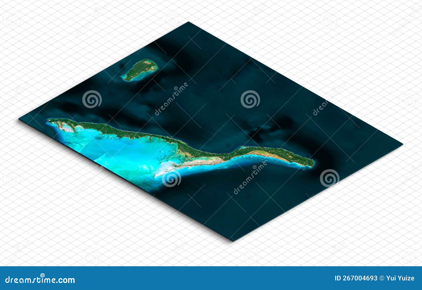 3d Model of the Bahamas Island. Isometric Map Virtual Terrain 3d Stock ...