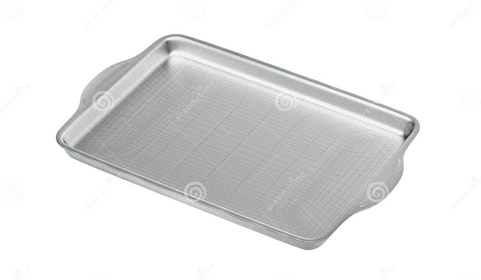 3D Model of Baking Pan with Visible Wire-frame Stock Photo ...