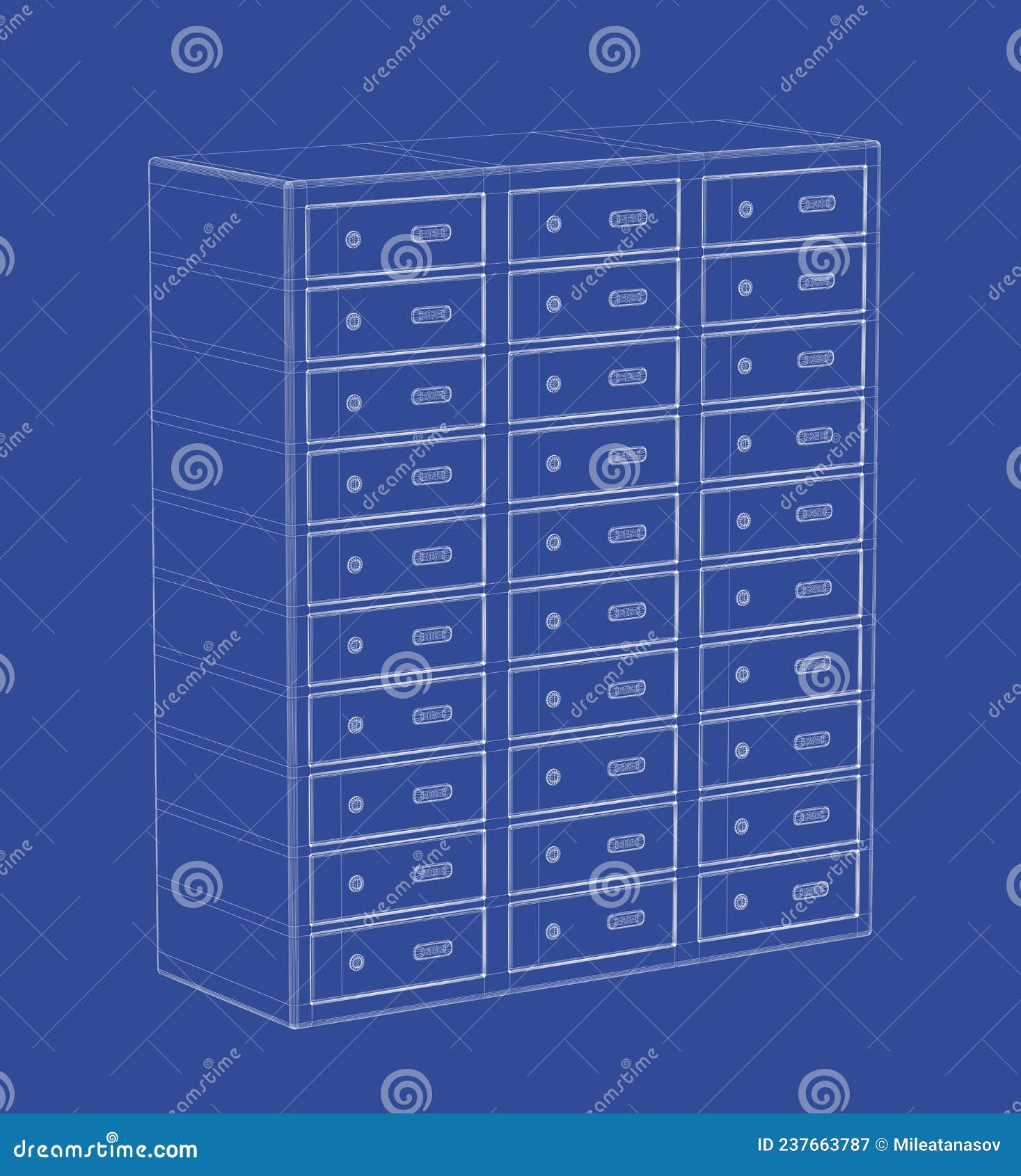 Bank Lockers Cartoon Vector | CartoonDealer.com #167863569