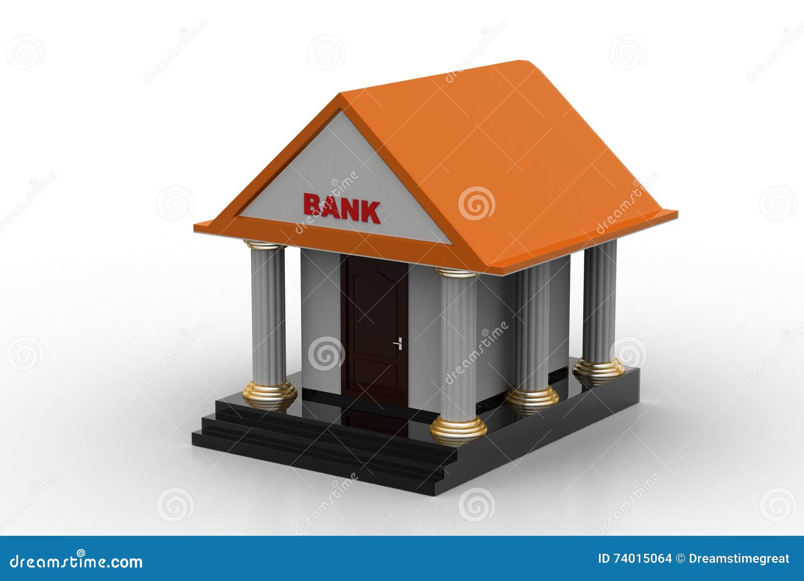 3d model of bank stock illustration. Illustration of front - 74015064