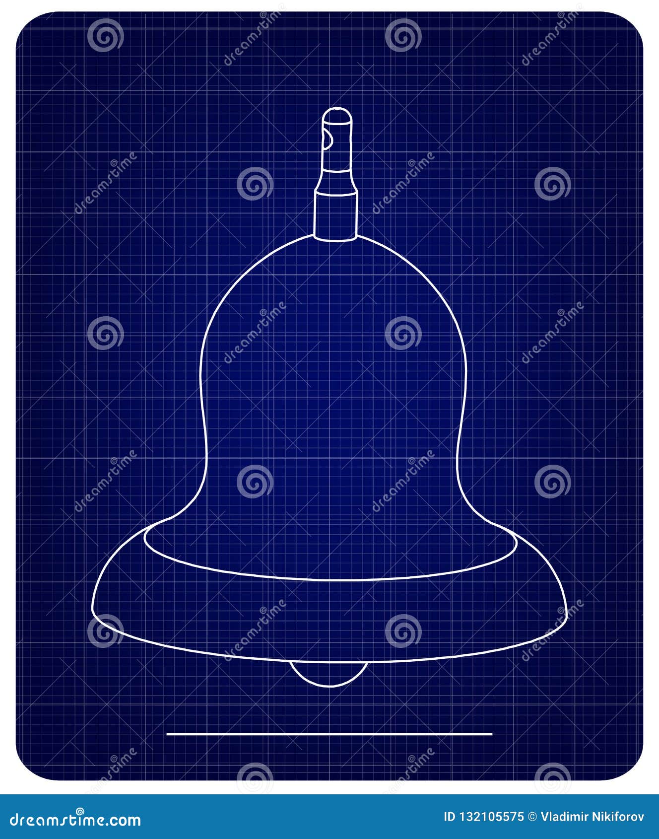 3d Model of a Bell on a Blue Stock Vector - Illustration of jingle ...