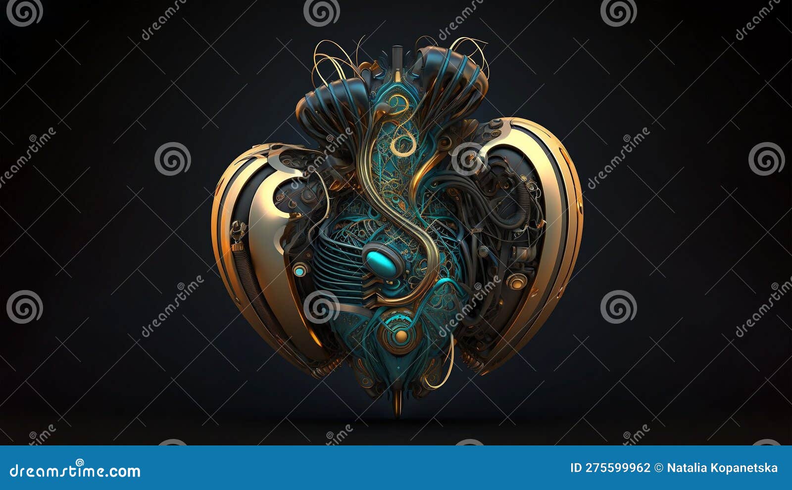 3d Model of Biomechanical Robot Lungs. Generated AI Stock Illustration ...