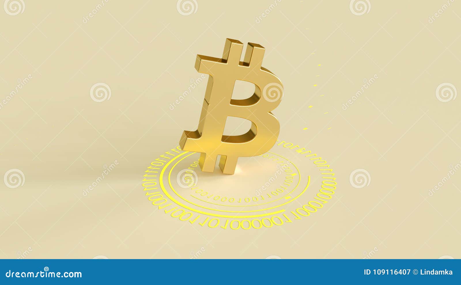 3D Model of the Bitcoin Logo Gold. 3D Rendering. Stock Illustration ...
