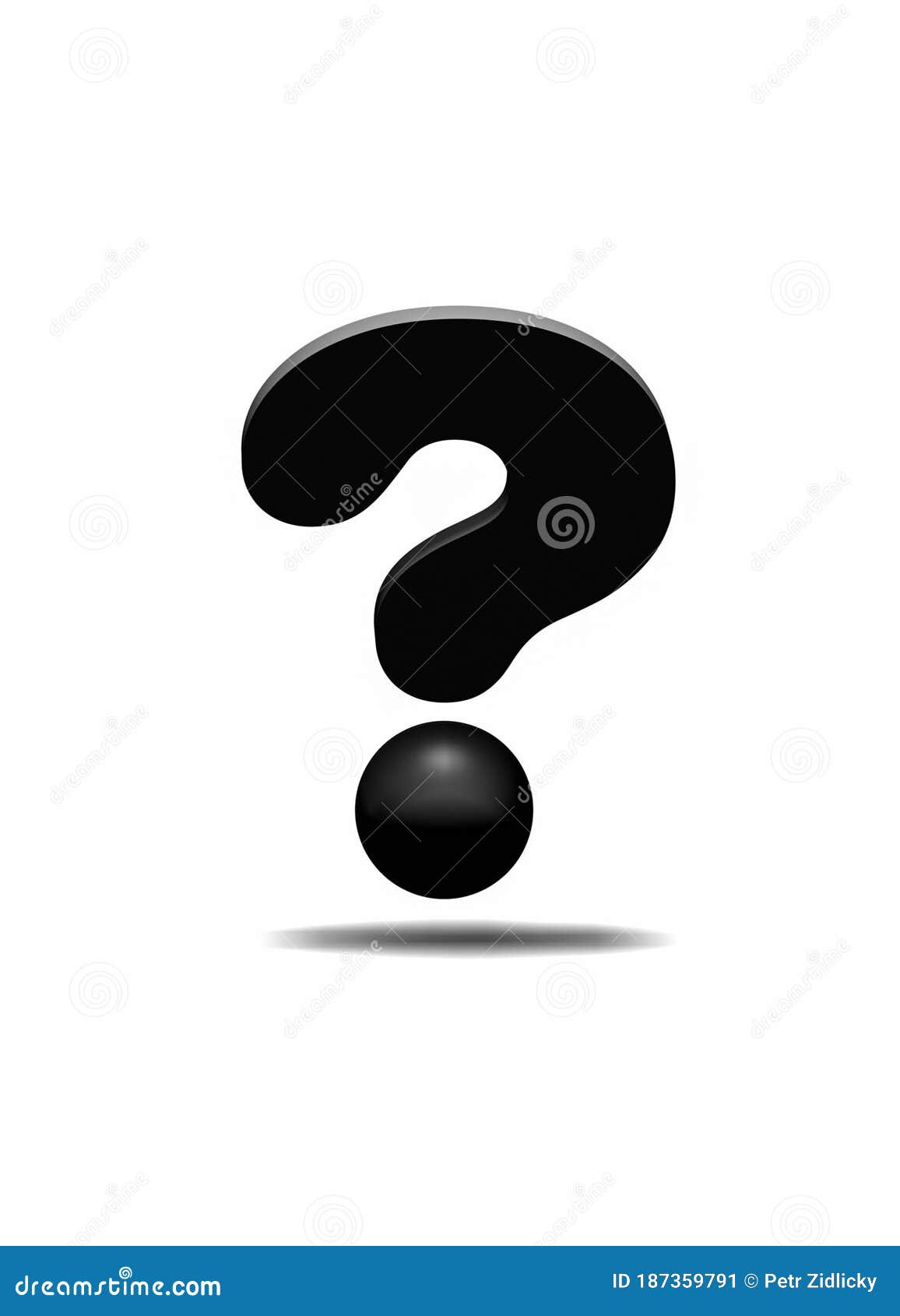 3d Model of a Black Question Mark Stock Illustration - Illustration of ...