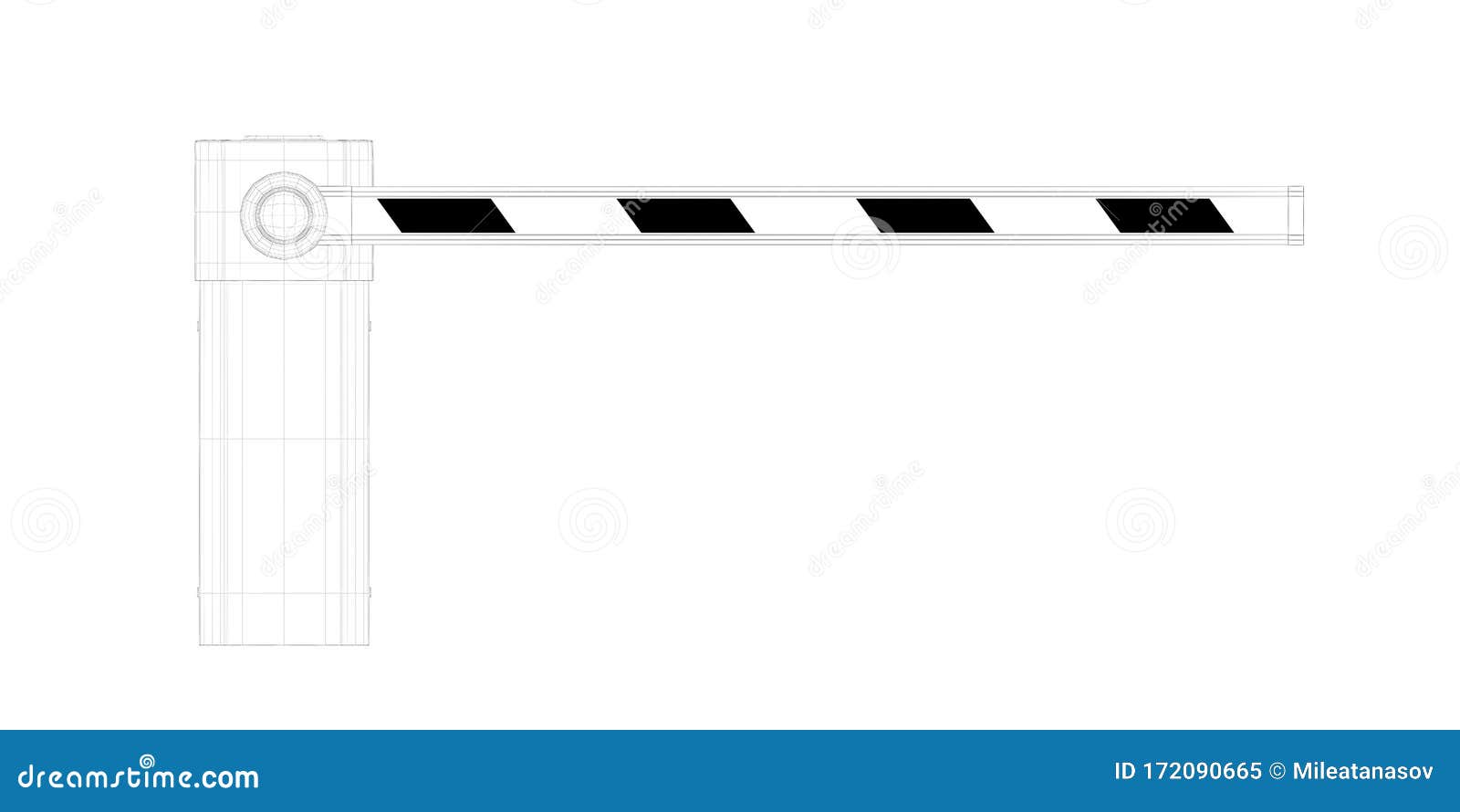 3D model of boom barrier stock illustration. Illustration of barricade ...