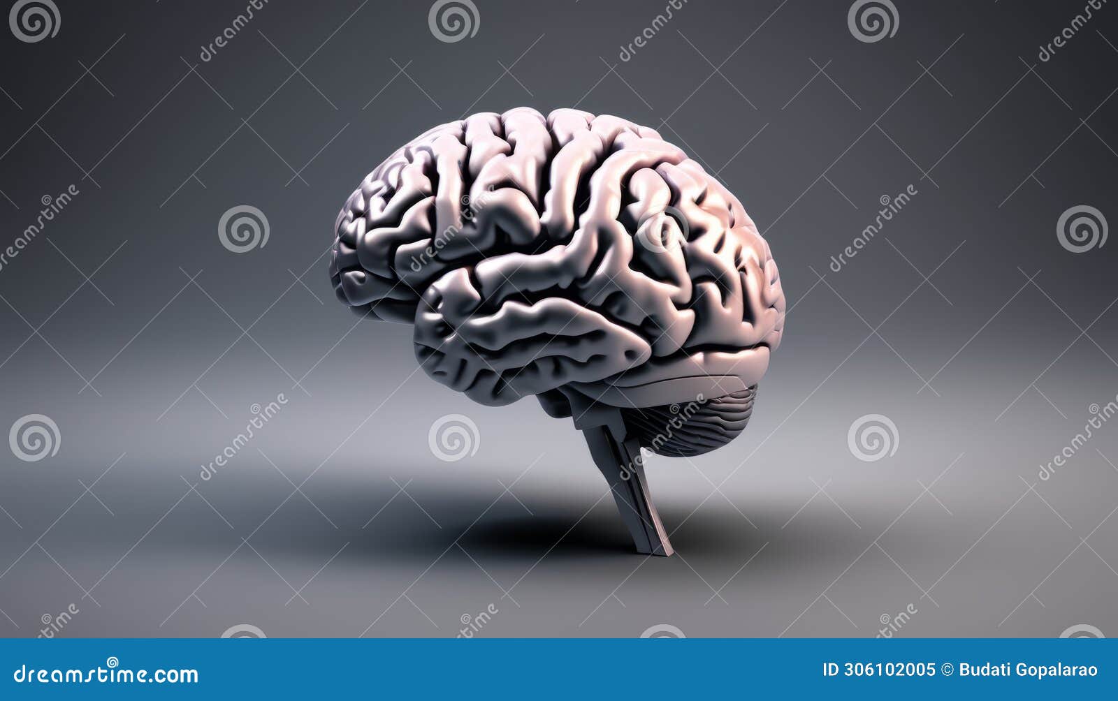 A 3D Model of a Brain with a Light Shining on it Stock Illustration ...