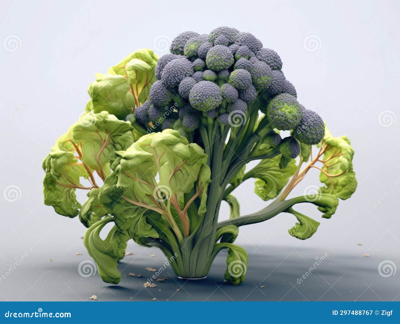 3d Model of Broccoli on White Background Stock Illustration ...