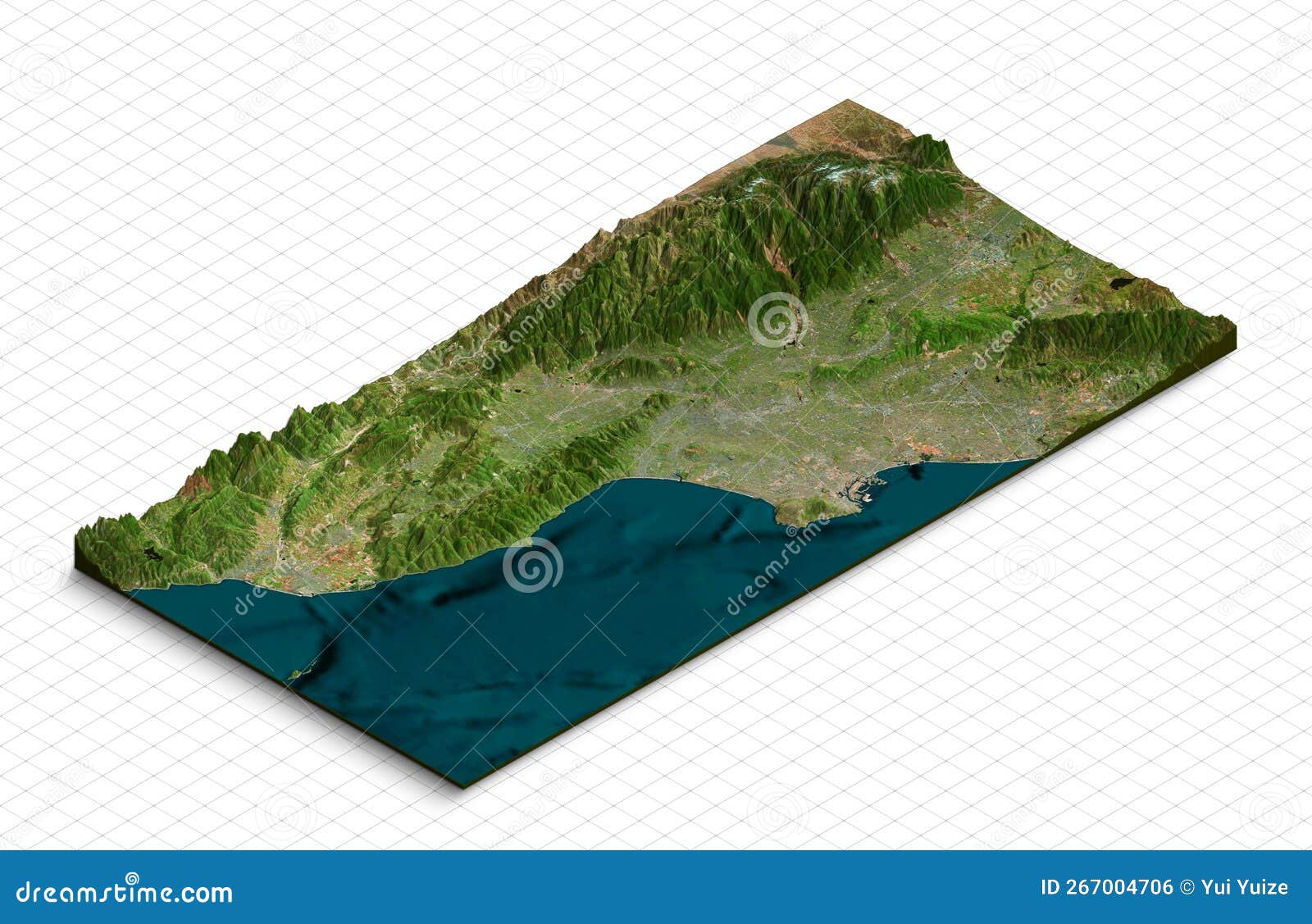 3d Model of California USA. Isometric Map Virtual Terrain 3d Stock ...