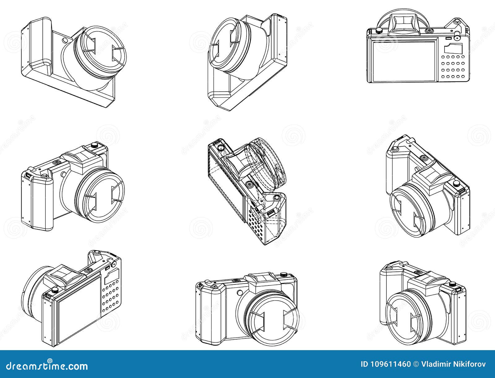 3d model of the camera stock vector. Illustration of equipment - 109611460