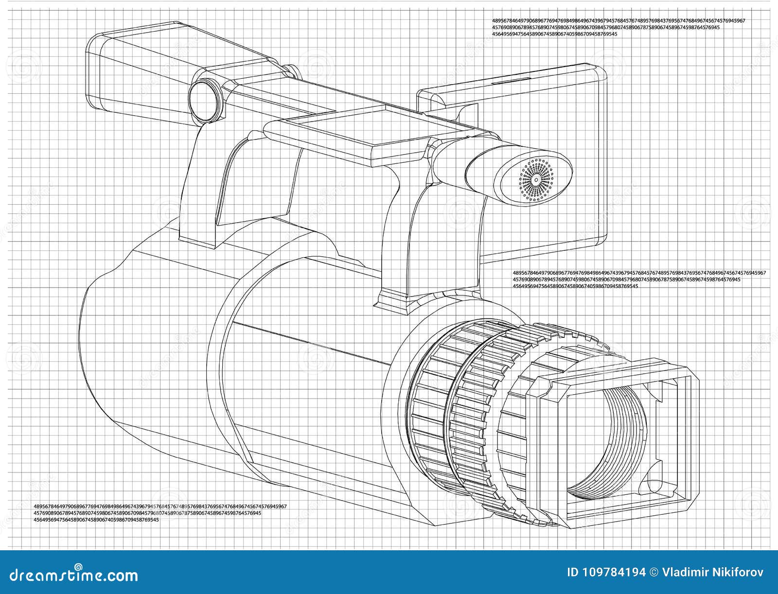 3d model of the camera stock vector. Illustration of object - 109784194