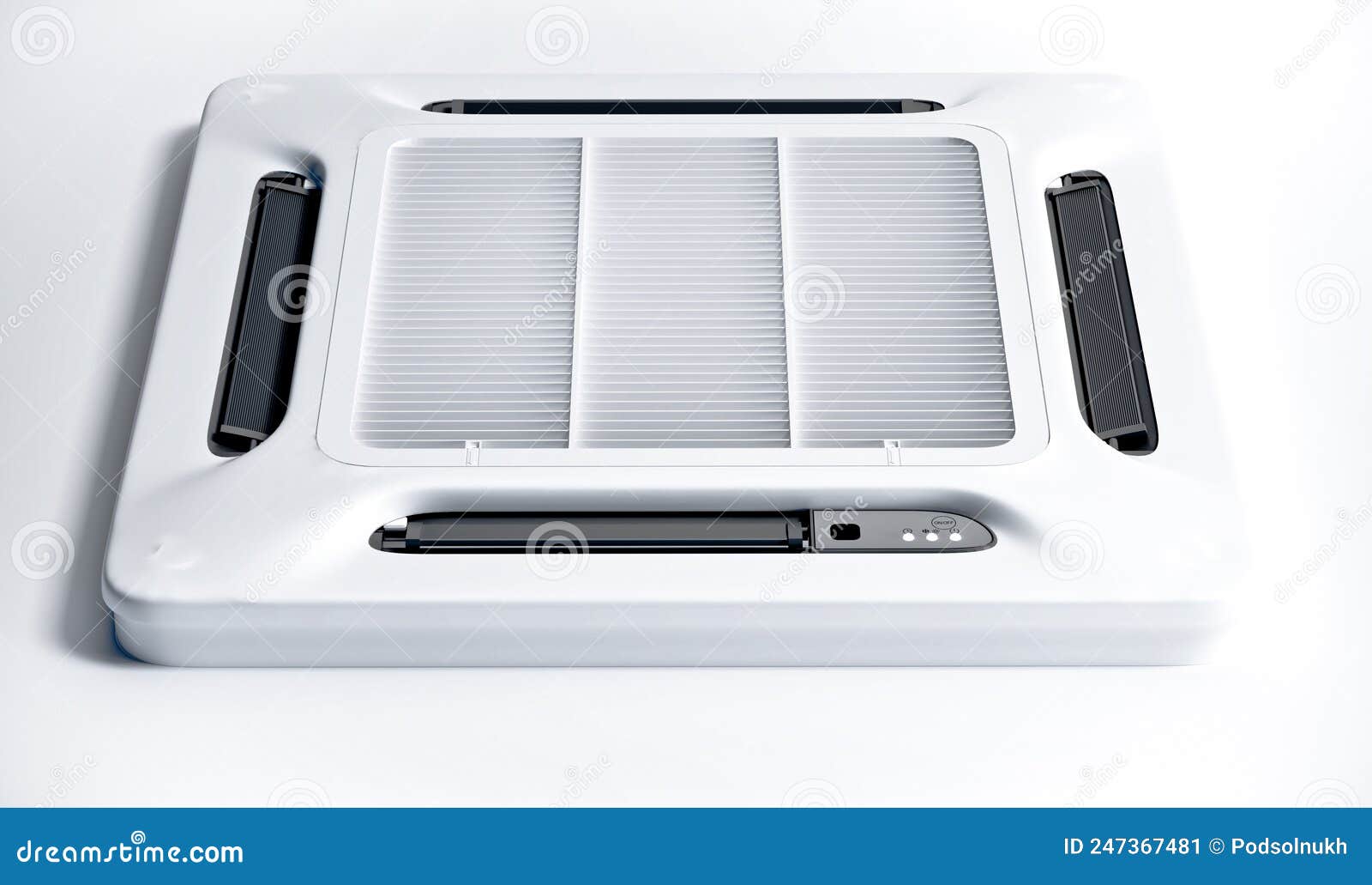 3d Model of Ceiling Air Conditioner Stock Illustration - Illustration ...