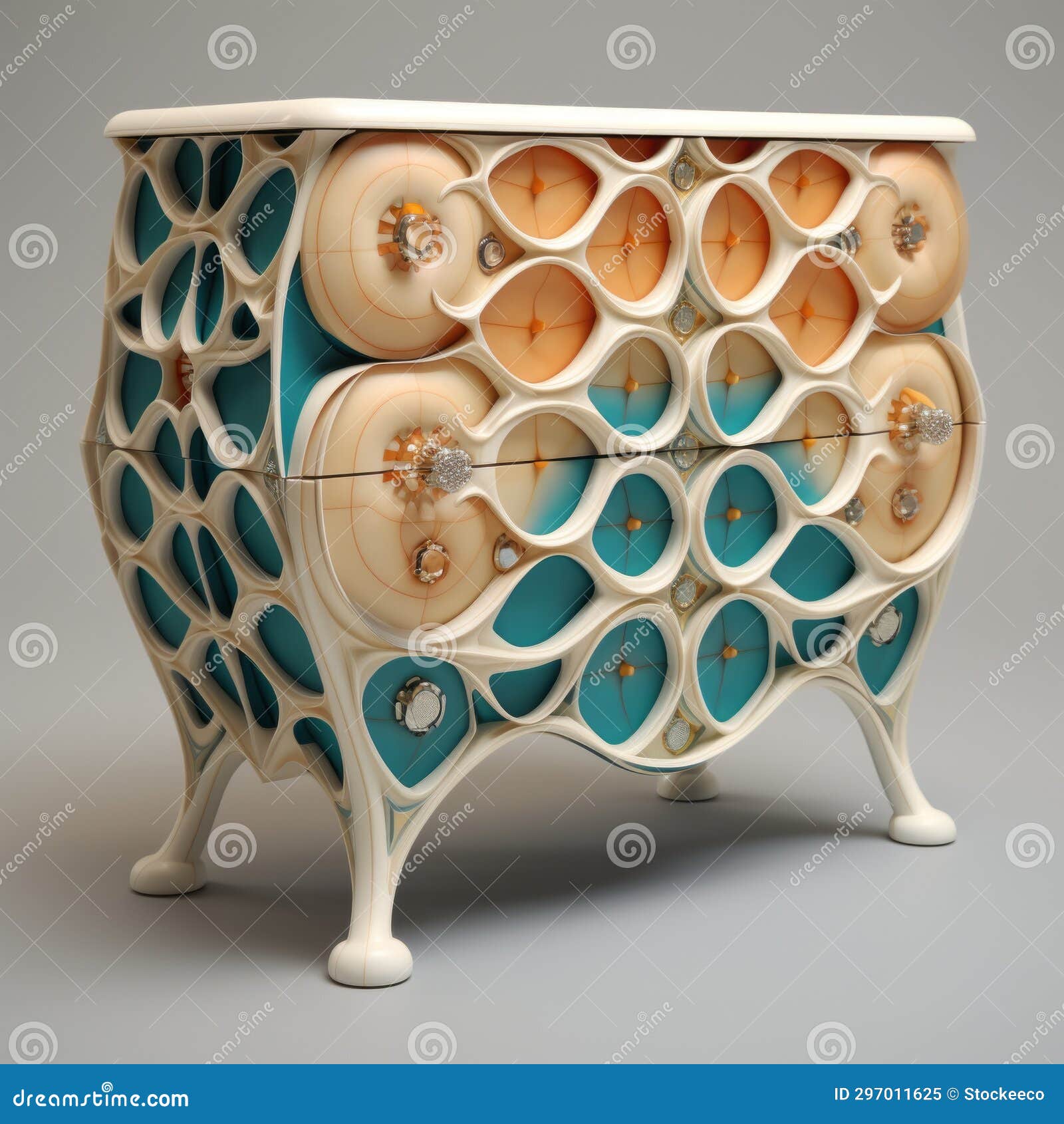 Colorful Chest: Organic Art Nouveau Sculptures in 3d Visualizations ...