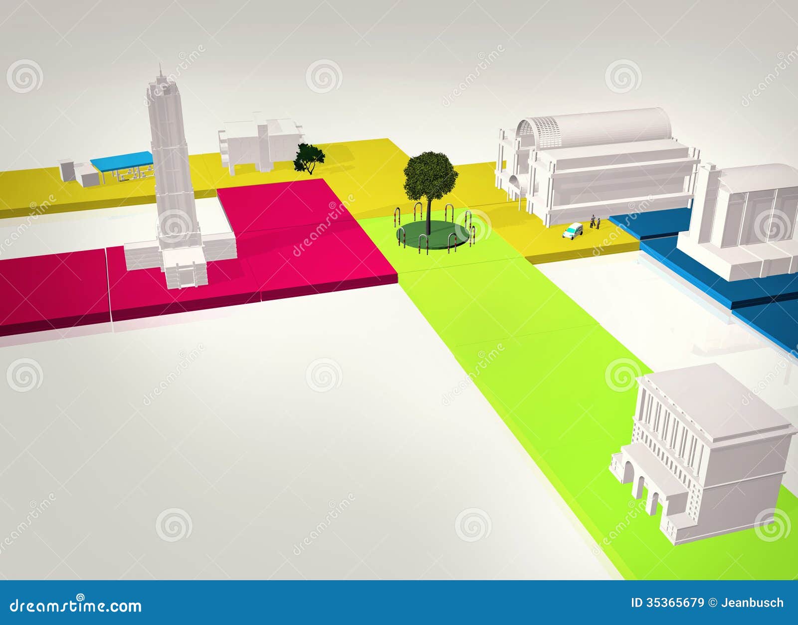 3D Model city stock illustration. Illustration of model - 35365679