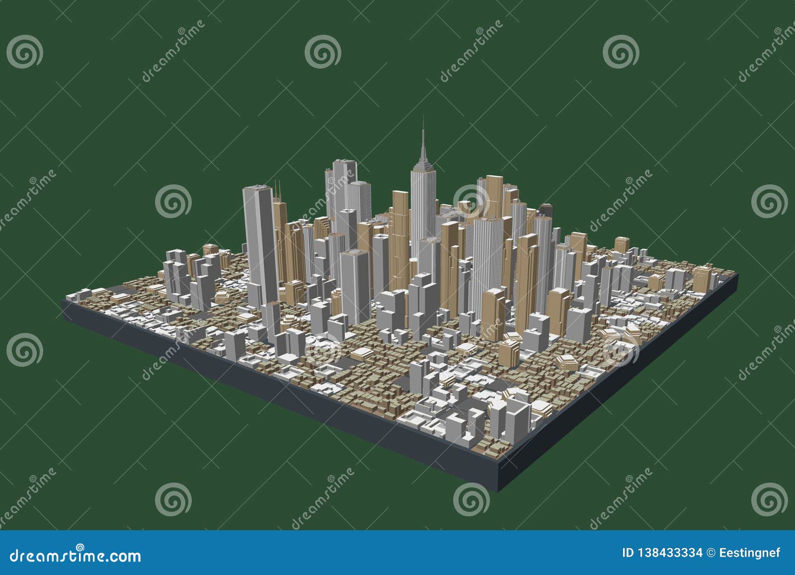 3D Model of City. Vector Illustration Stock Vector - Illustration of ...