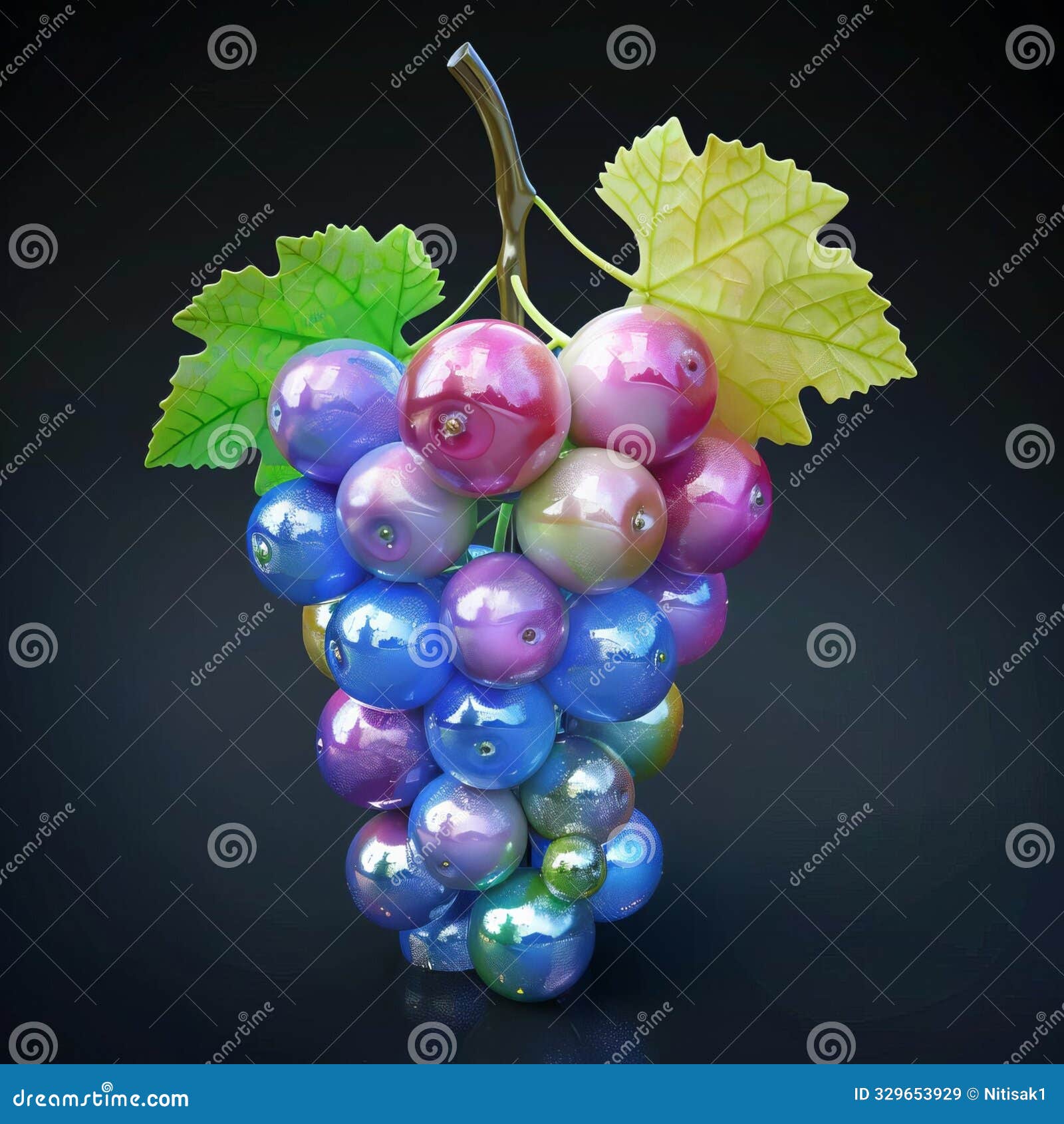 62 3D Model of a Colorful Grape Icon Detailed and Shiny Illustration ...