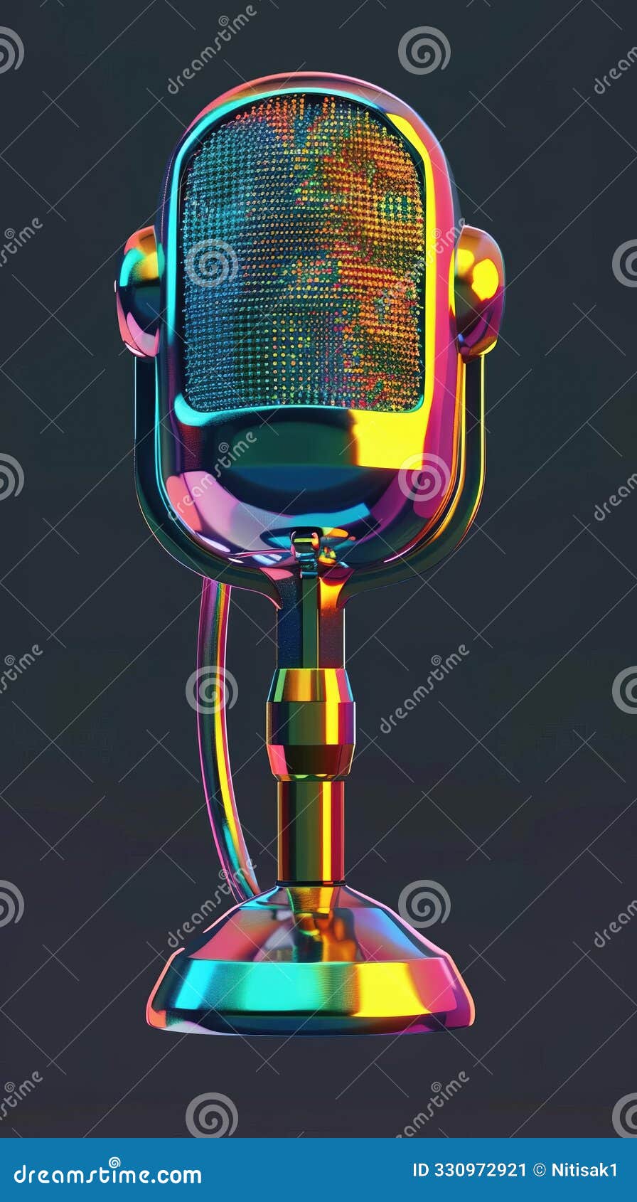 101 3D Model of a Colorful Microphone Icon Glossy and Detailed ...