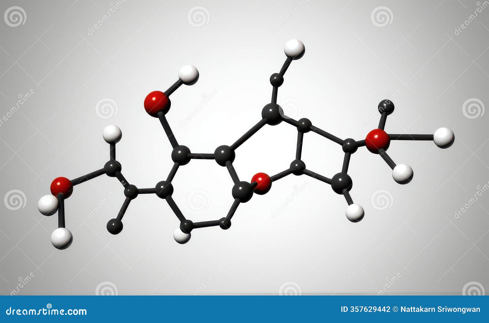 3D Model of a Complex Molecule with Carbon, Oxygen, and Hydrogen Atoms ...
