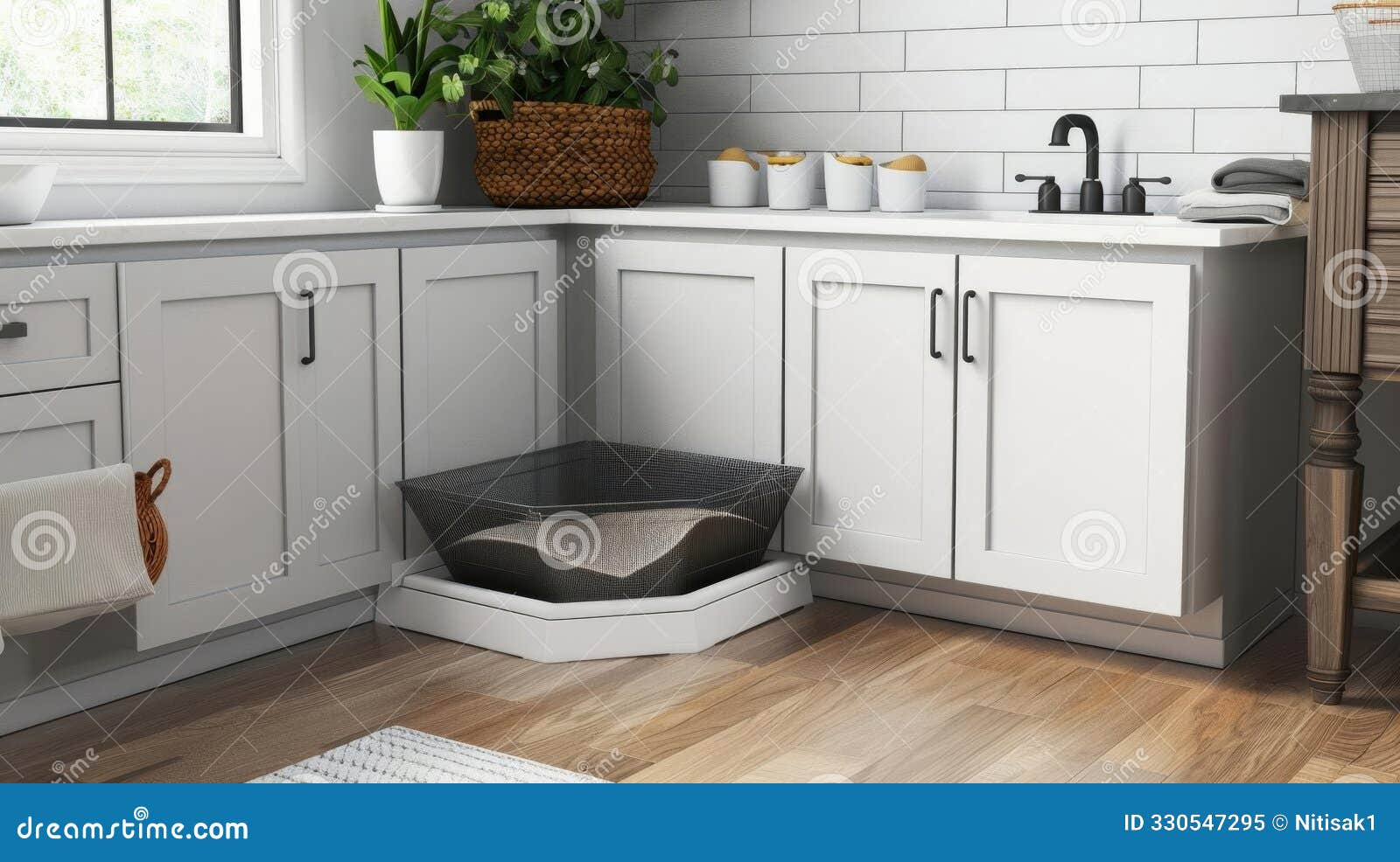 3D Model Of Corner Litter Box For Spacesaving And Discreet Placement ...