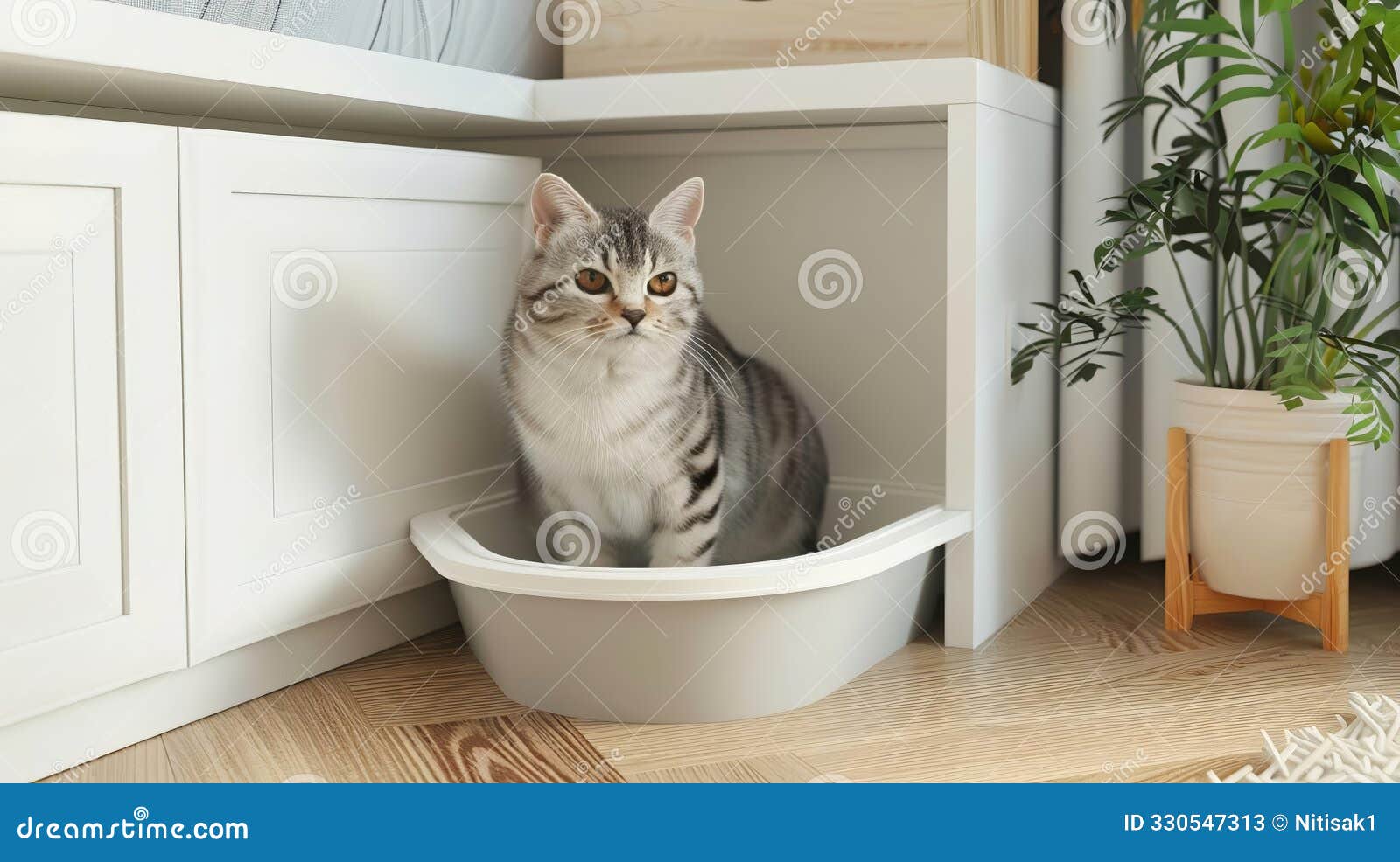 3D Model Of Corner Litter Box For Spacesaving And Discreet Placement ...