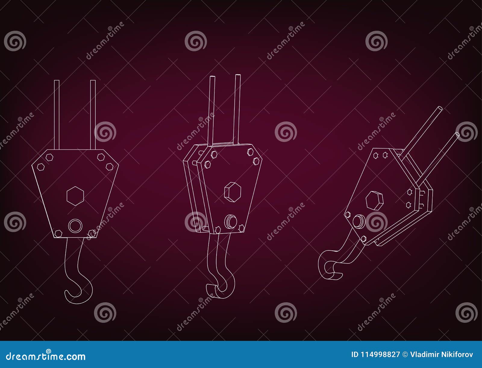 3d model of a crane hook stock vector. Illustration of logo - 114998827