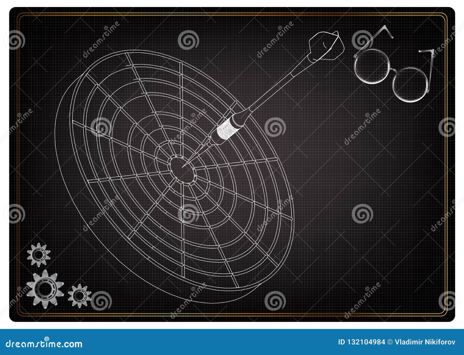 3d Model of Darts on a Black Stock Vector - Illustration of advantage ...