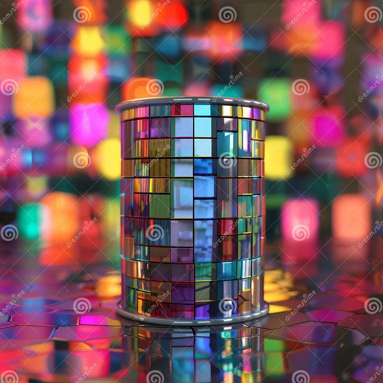 3D Model of a Database Management Icon with Colorful Background ...