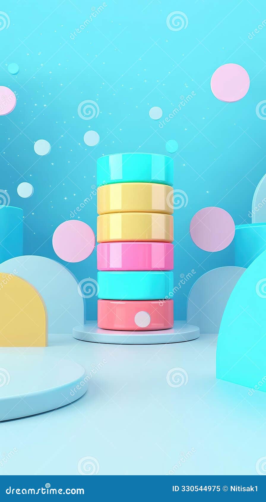 3D Model of a Database Management Icon with Colorful Background ...