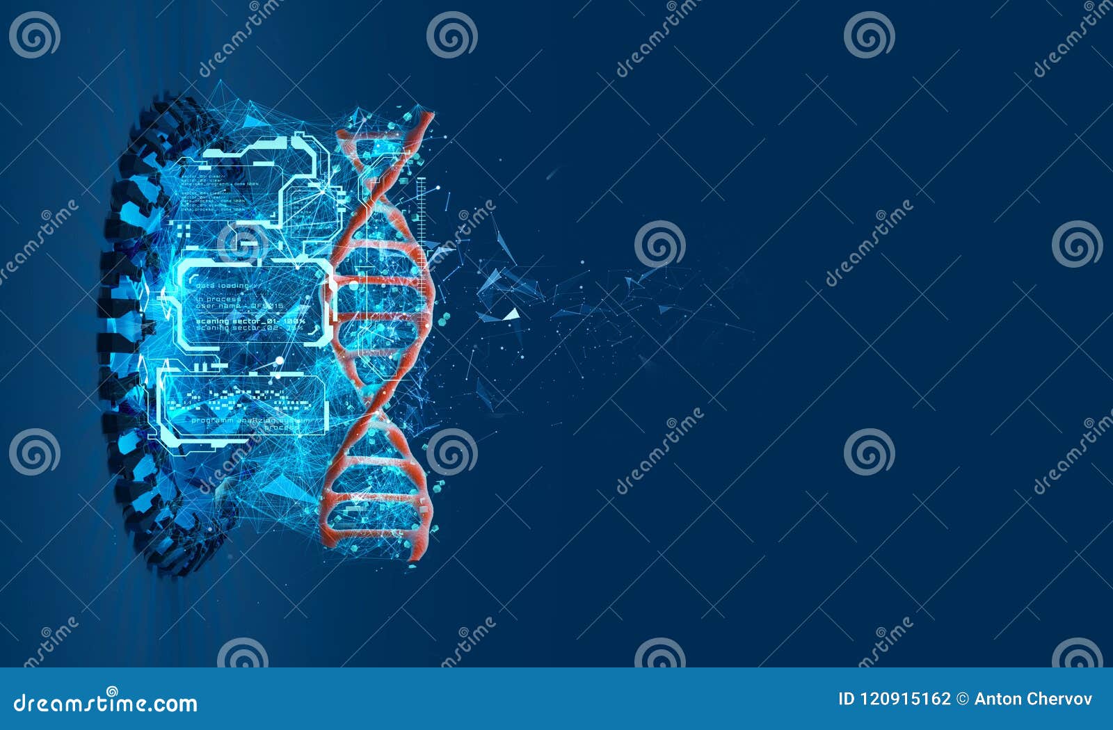 Holographic Projector Shows A Diagram Of A DNA Helix Medical ...
