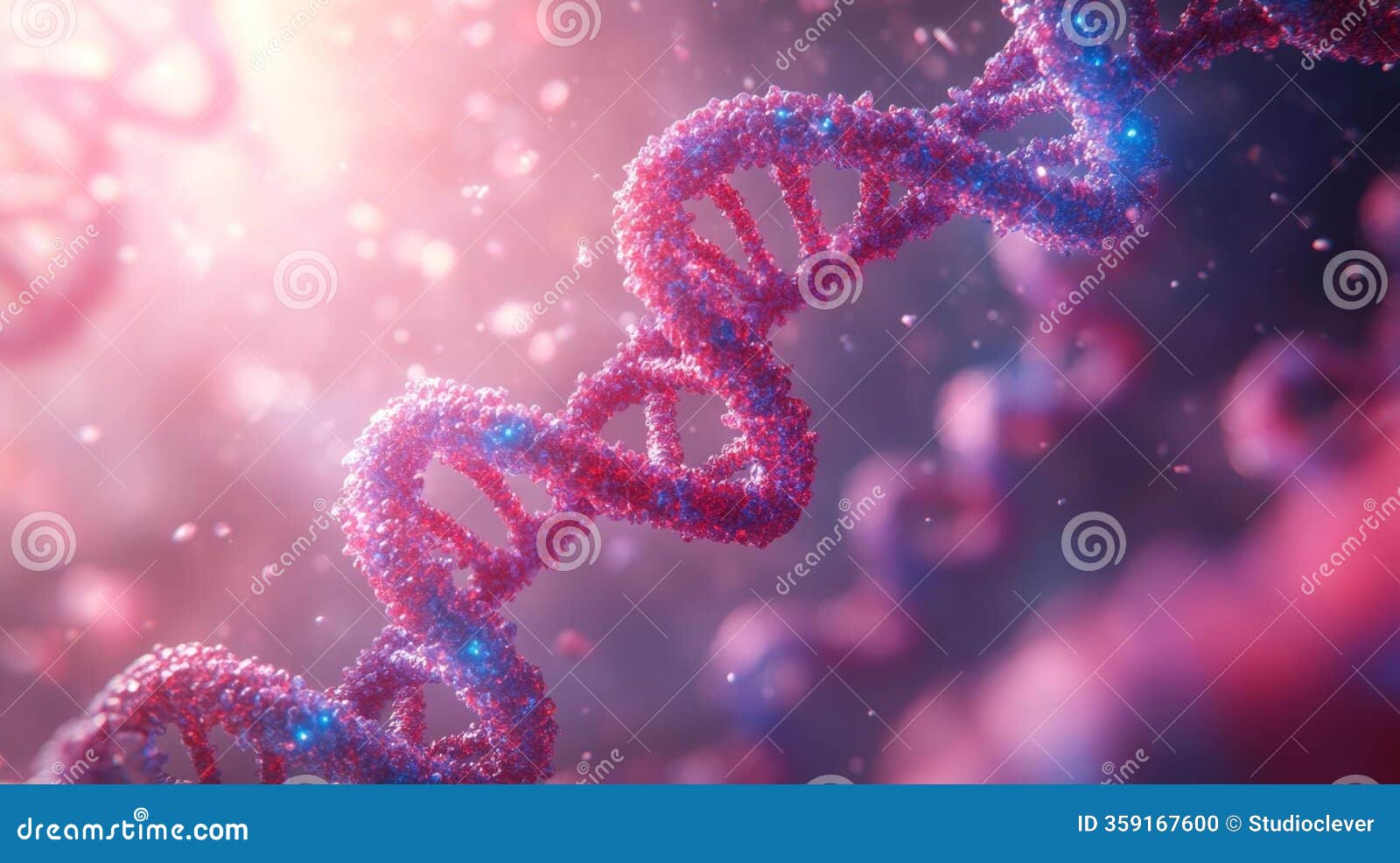 3D Model of DNA Strand stock illustration. Illustration of science ...
