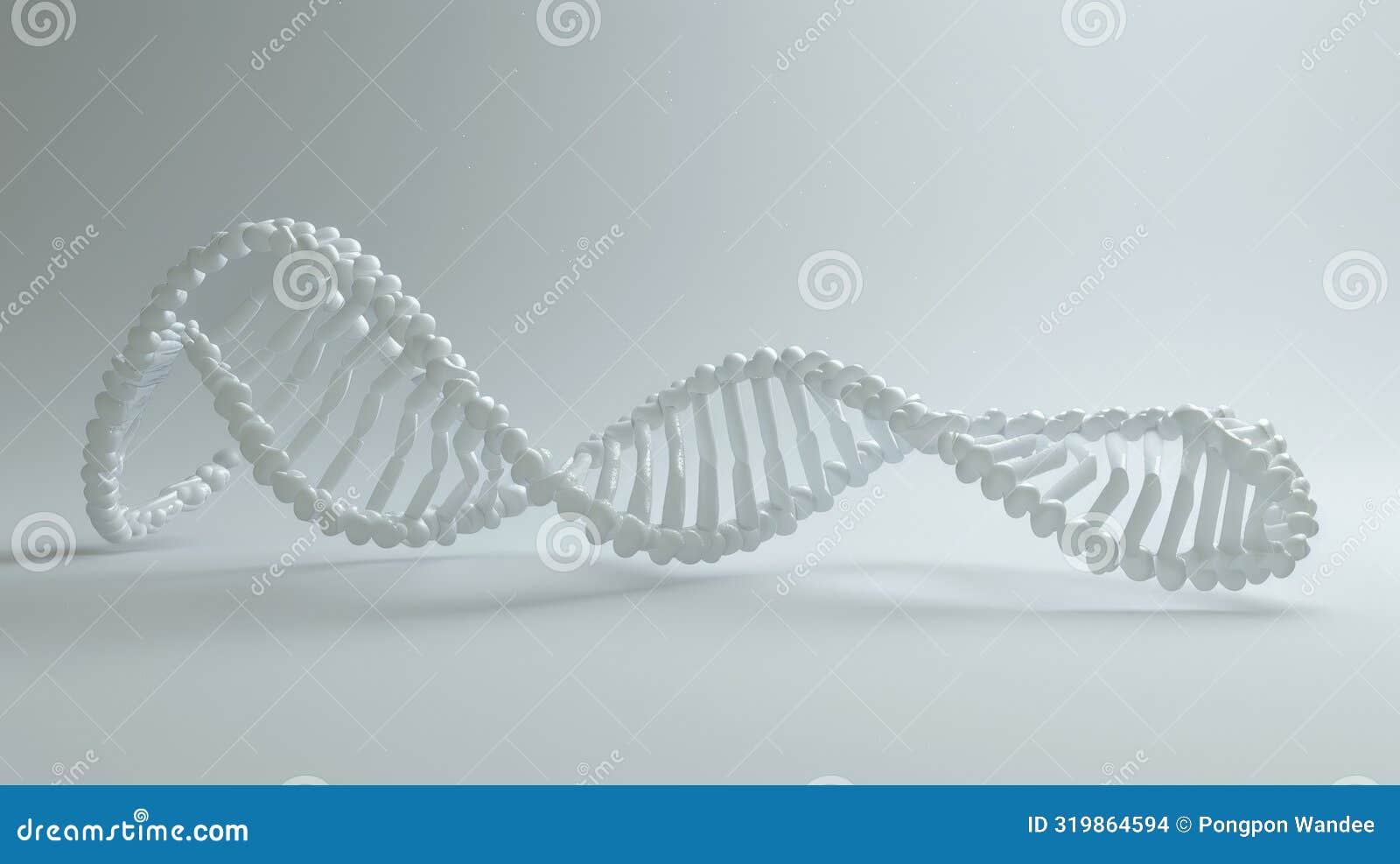 A 3D Model of a DNA Strand. the DNA Strand is Twisted in a Double Helix ...