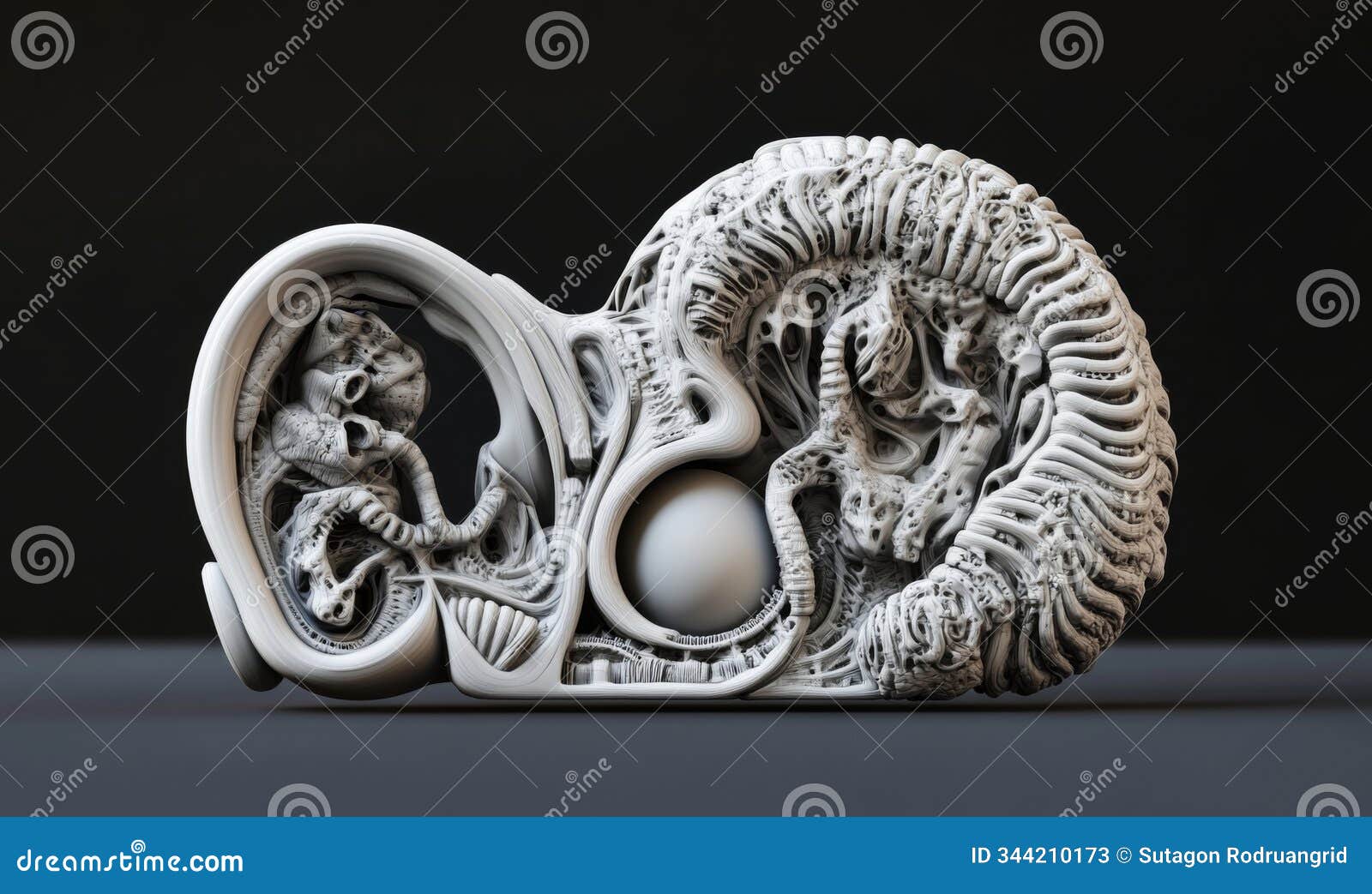 3D Model Of The Ear With The Outer, Middle, And Inner Sections ...