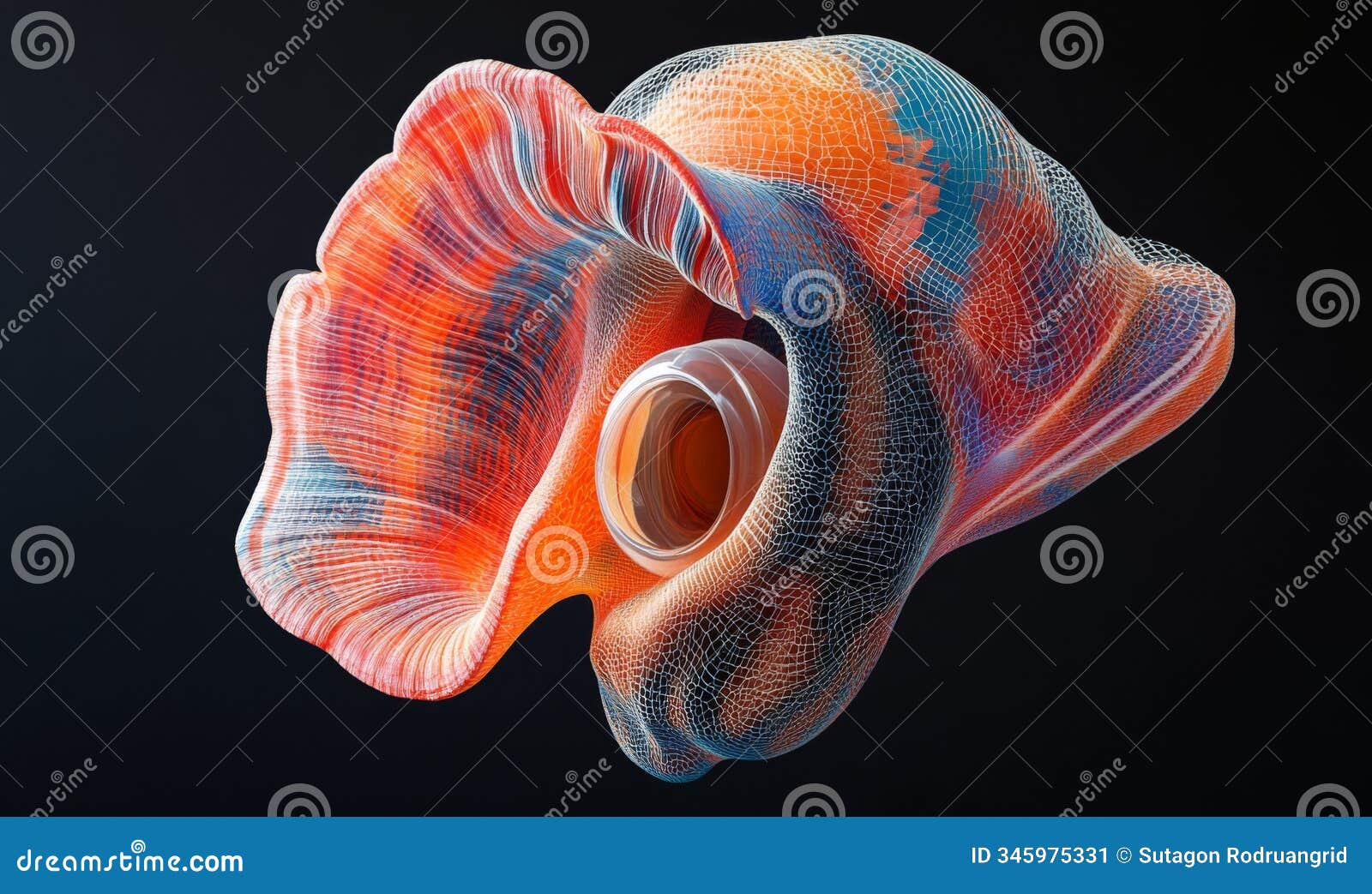 3D Model of the Ear with the Outer, Middle, and Inner Sections ...
