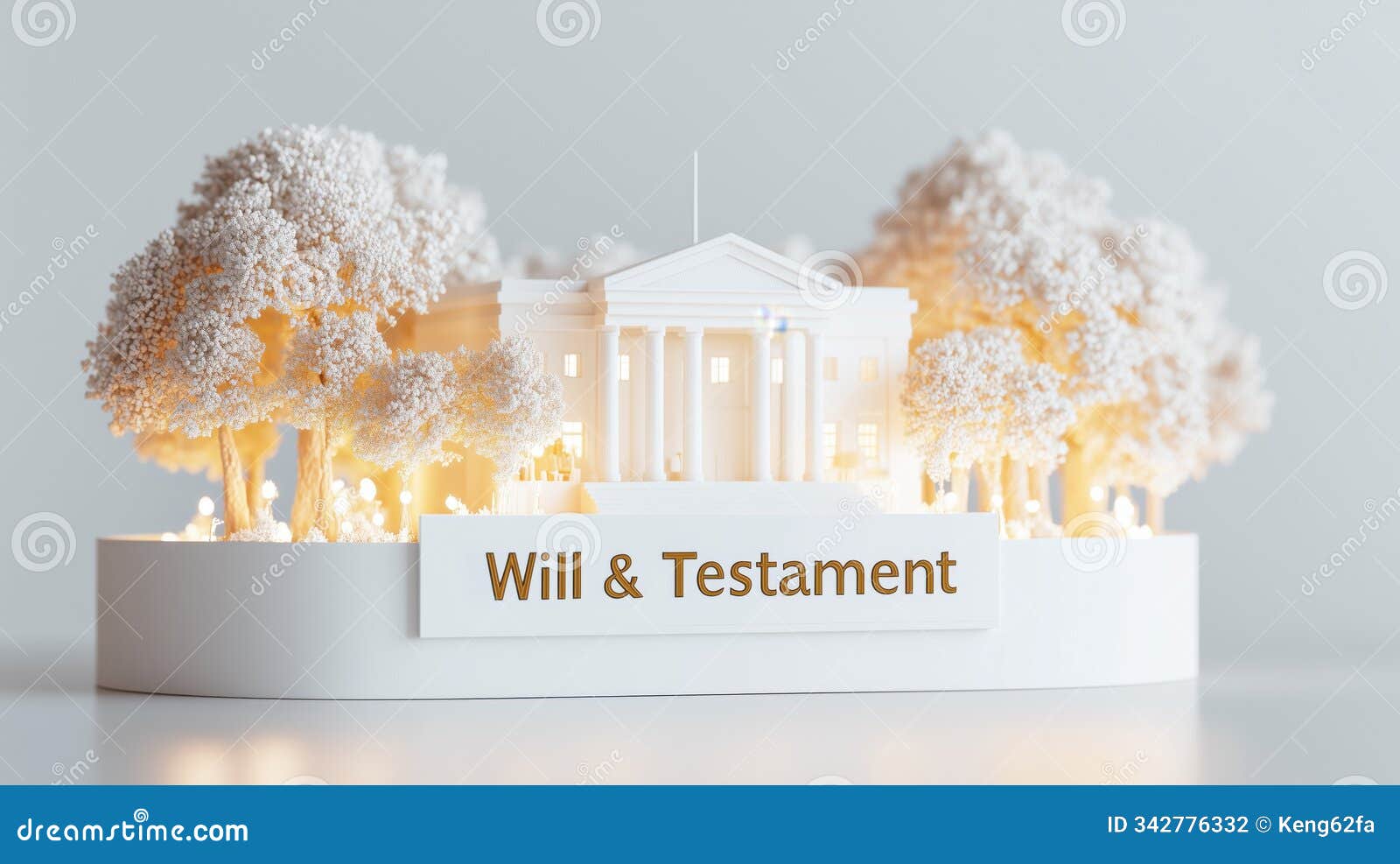 3D Model of Family Estate with Trees, Symbolizing Legacy and ...