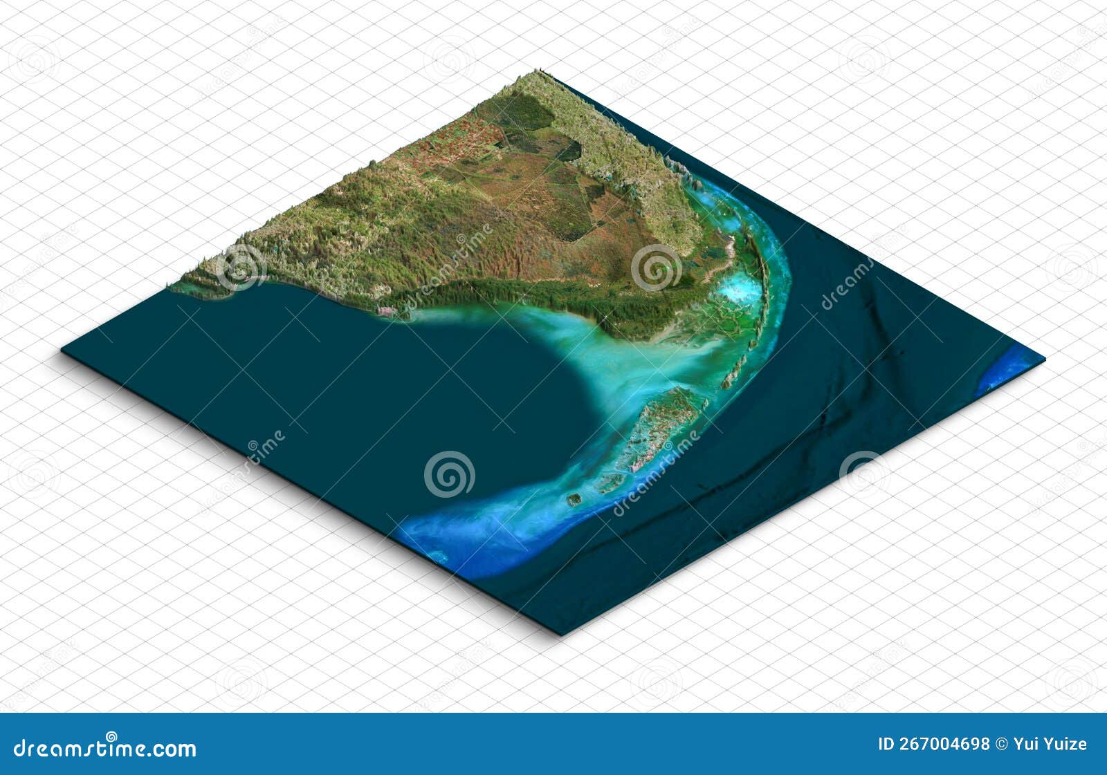 3d Model of Florida USA. Isometric Map Virtual Terrain 3d Stock ...