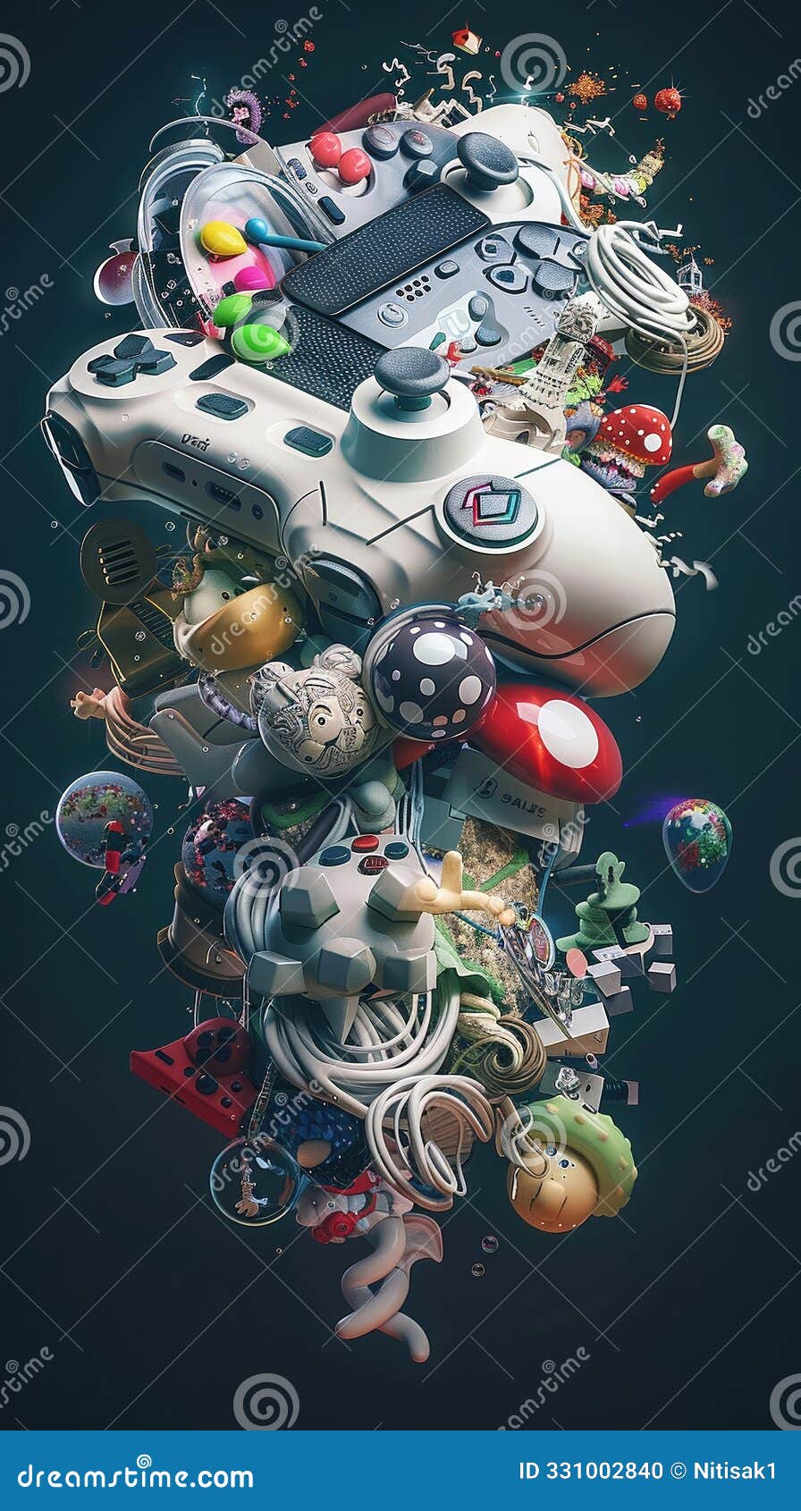 A 3D Model of a Game Controller Morphing into Different Game Characters ...