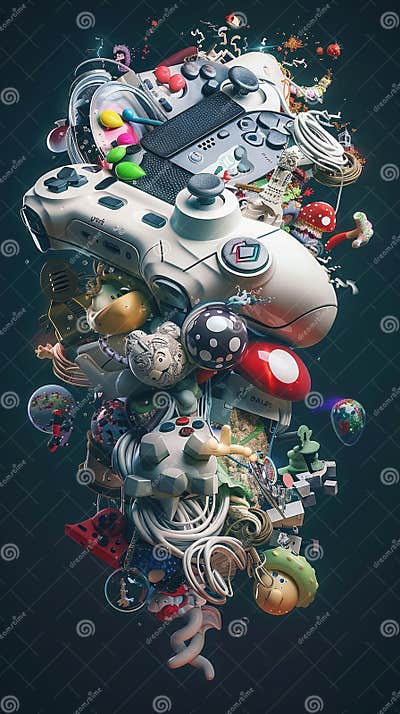 A 3D Model of a Game Controller Morphing into Different Game Characters ...