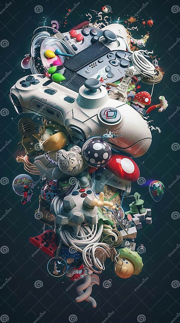 A 3D Model of a Game Controller Morphing into Different Game Characters ...