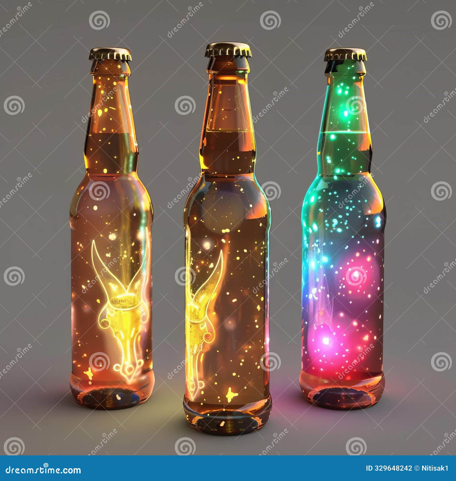 3D Model Of Glowinthedark Or Colorchanging Beer Bottle Novelty Designs ...