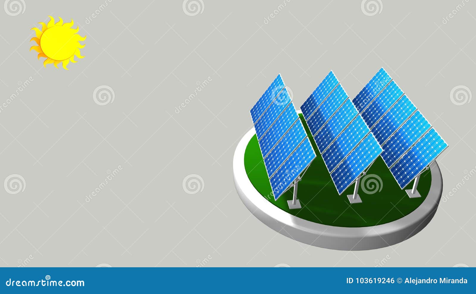 3D Model of a Group of Solar Panels Following the Path of the Sun with ...