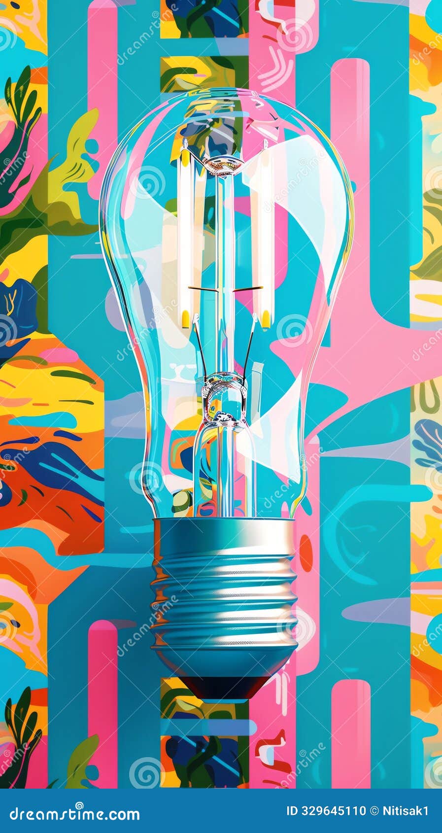 264 3D Model of a Halogen Bulb Icon with a Colorful Illustrated ...