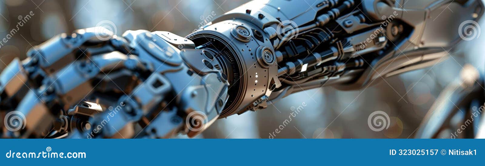 A Hightech Robot With Robotic Arms Is Actively Working Alongside ...