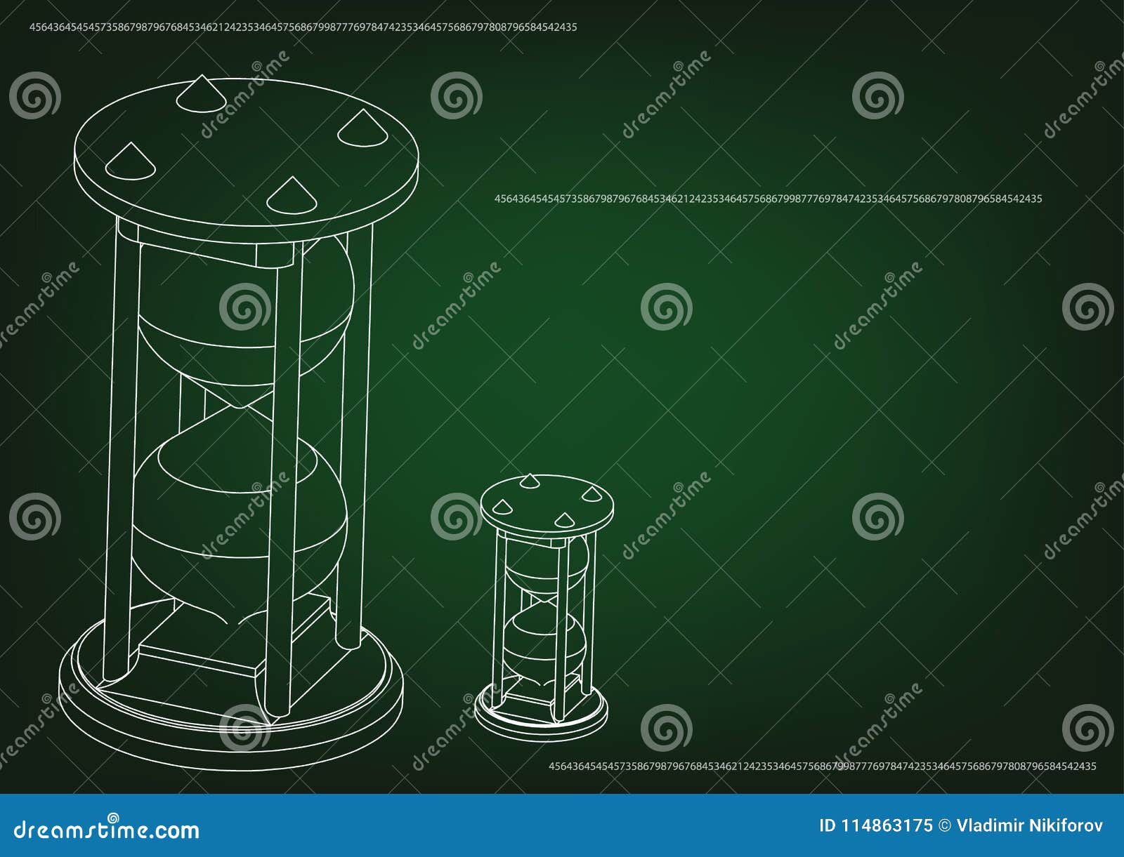 3d model of an hourglass stock vector. Illustration of hourglass ...