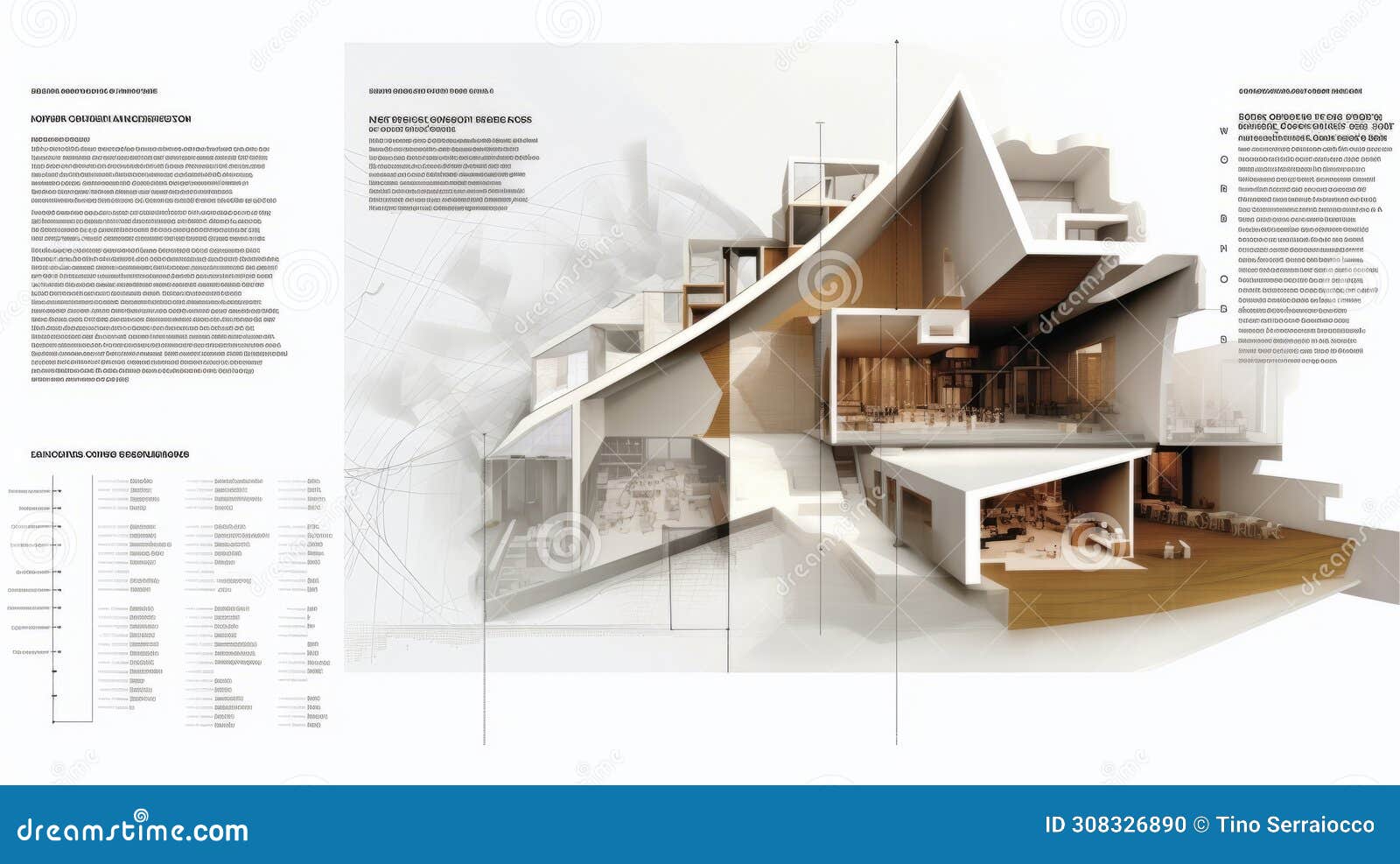 A 3d Model of a House Cut in Half on a White Background Stock ...