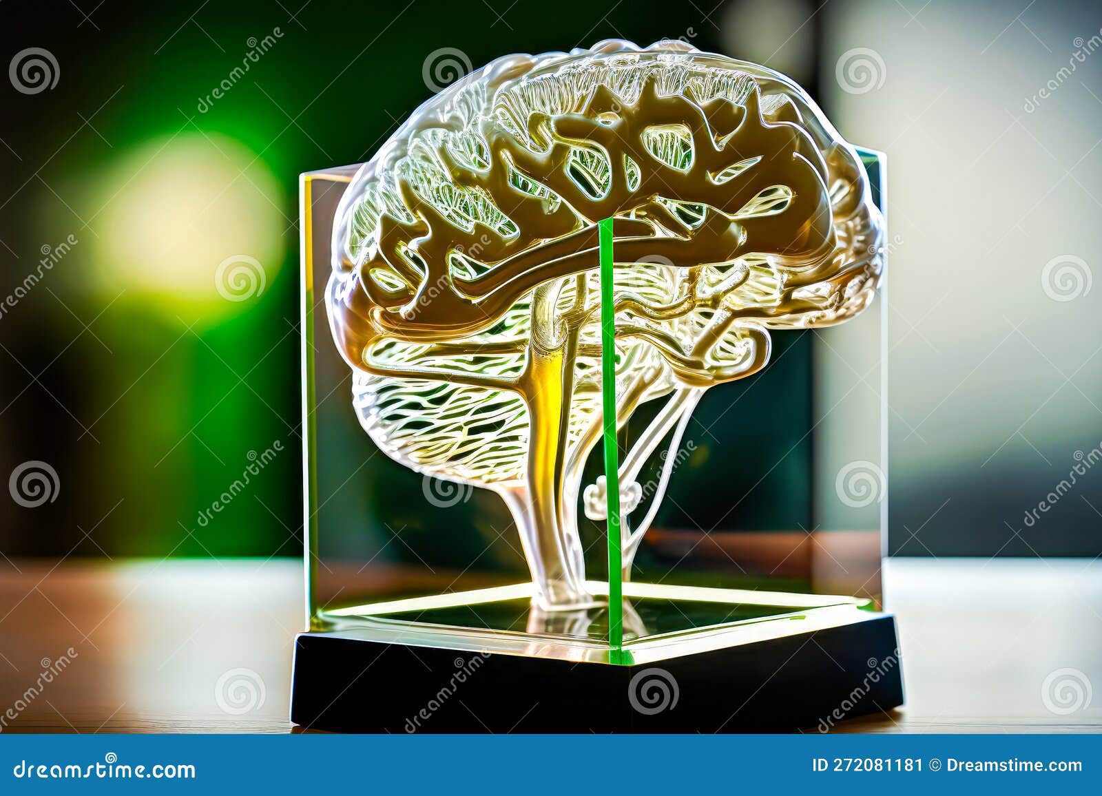 3d Model of Human Brain on Table. Generative AI Stock Illustration ...