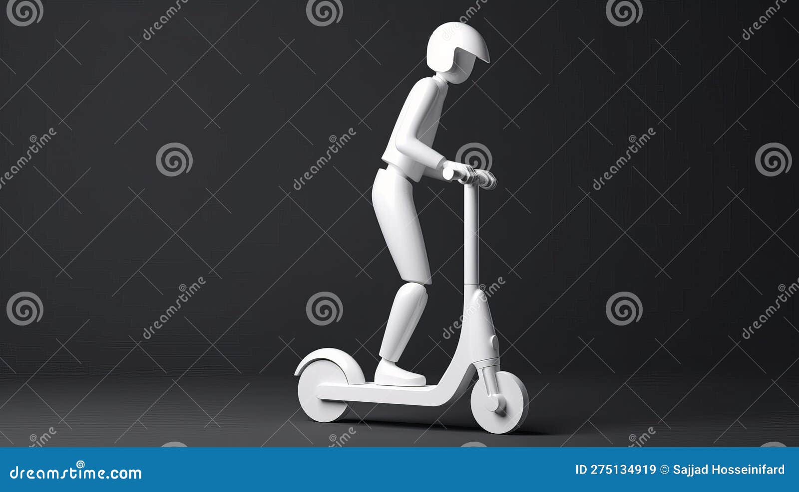 3d Human Figure with Scooter Stock Illustration - Illustration of ...