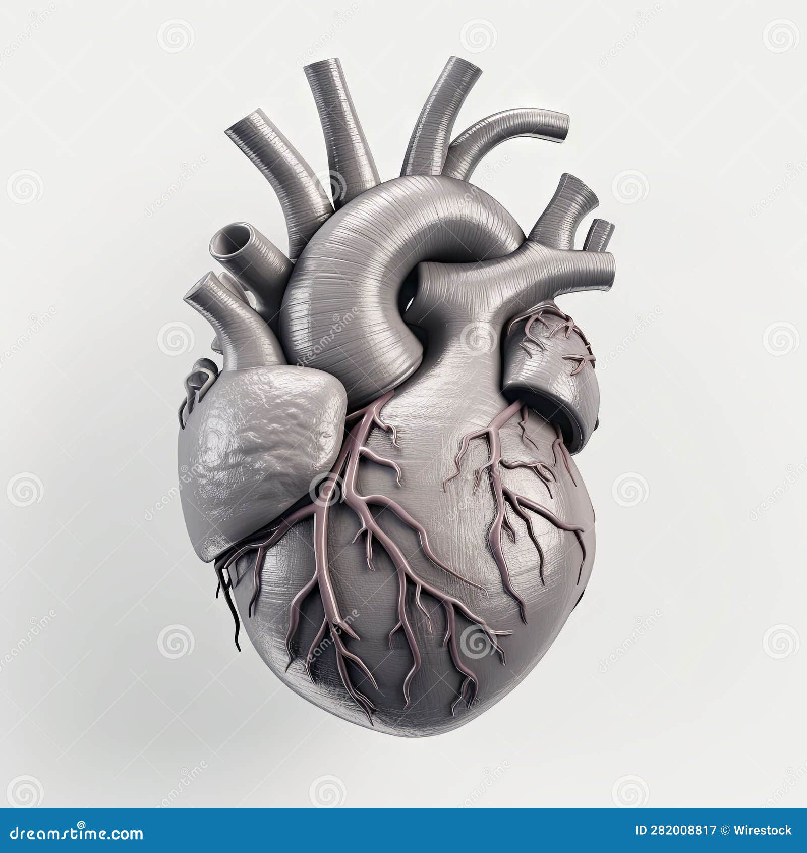 3D Model of a Human Heart in a Drawing Style Stock Illustration ...