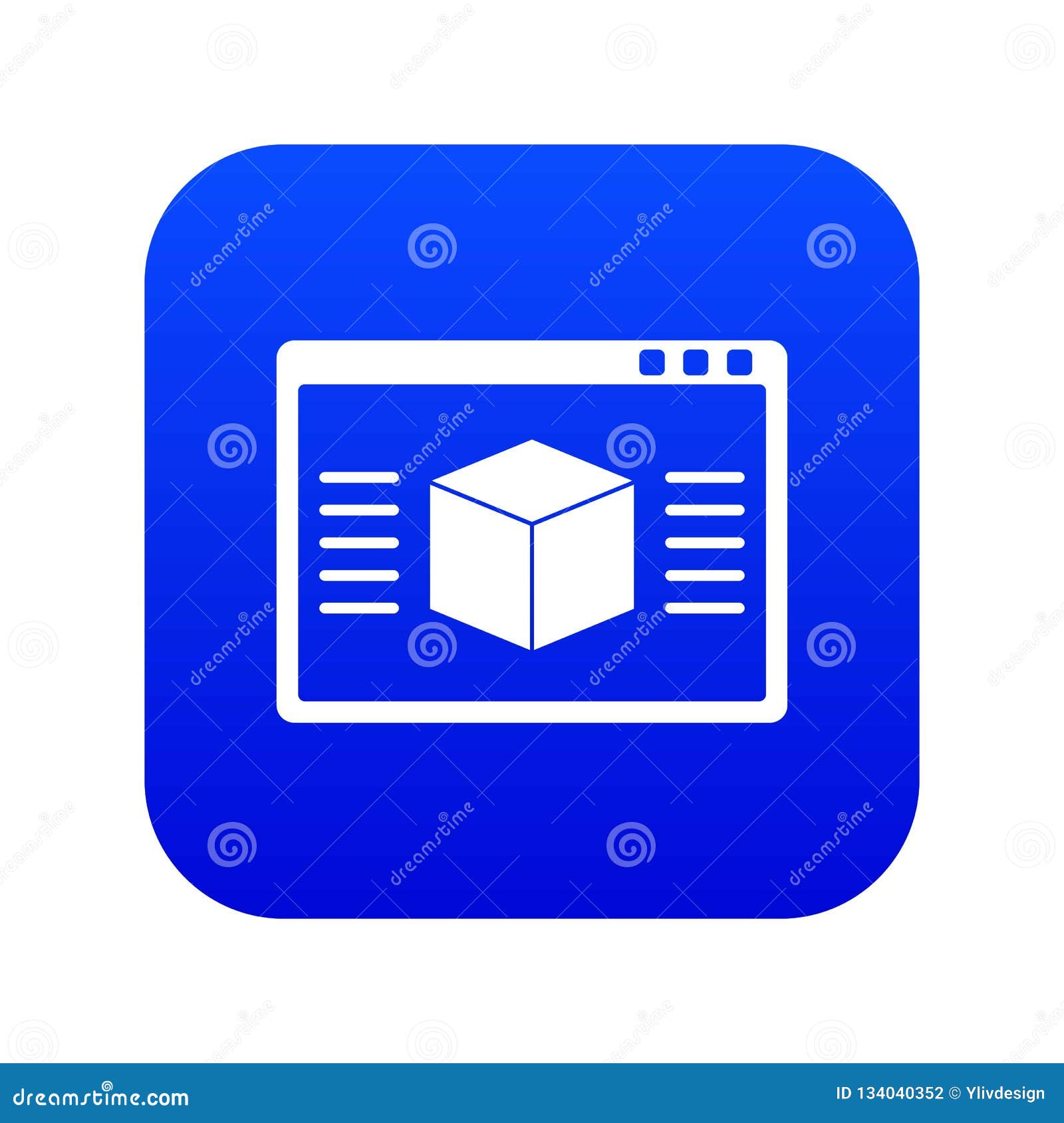 3d model icon digital blue stock vector. Illustration of mechanical ...