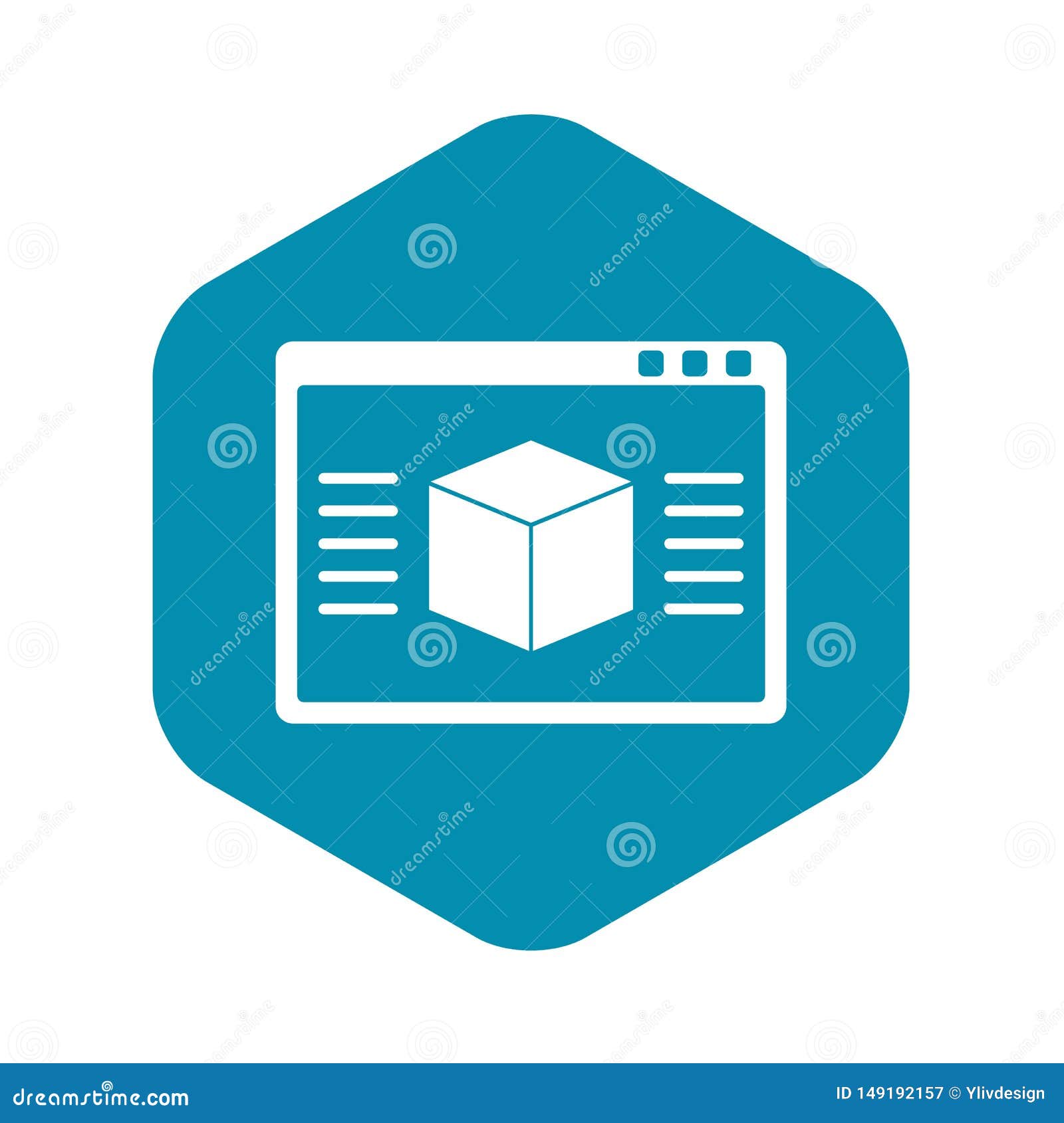 3d model icon simple stock vector. Illustration of modeling - 149192157